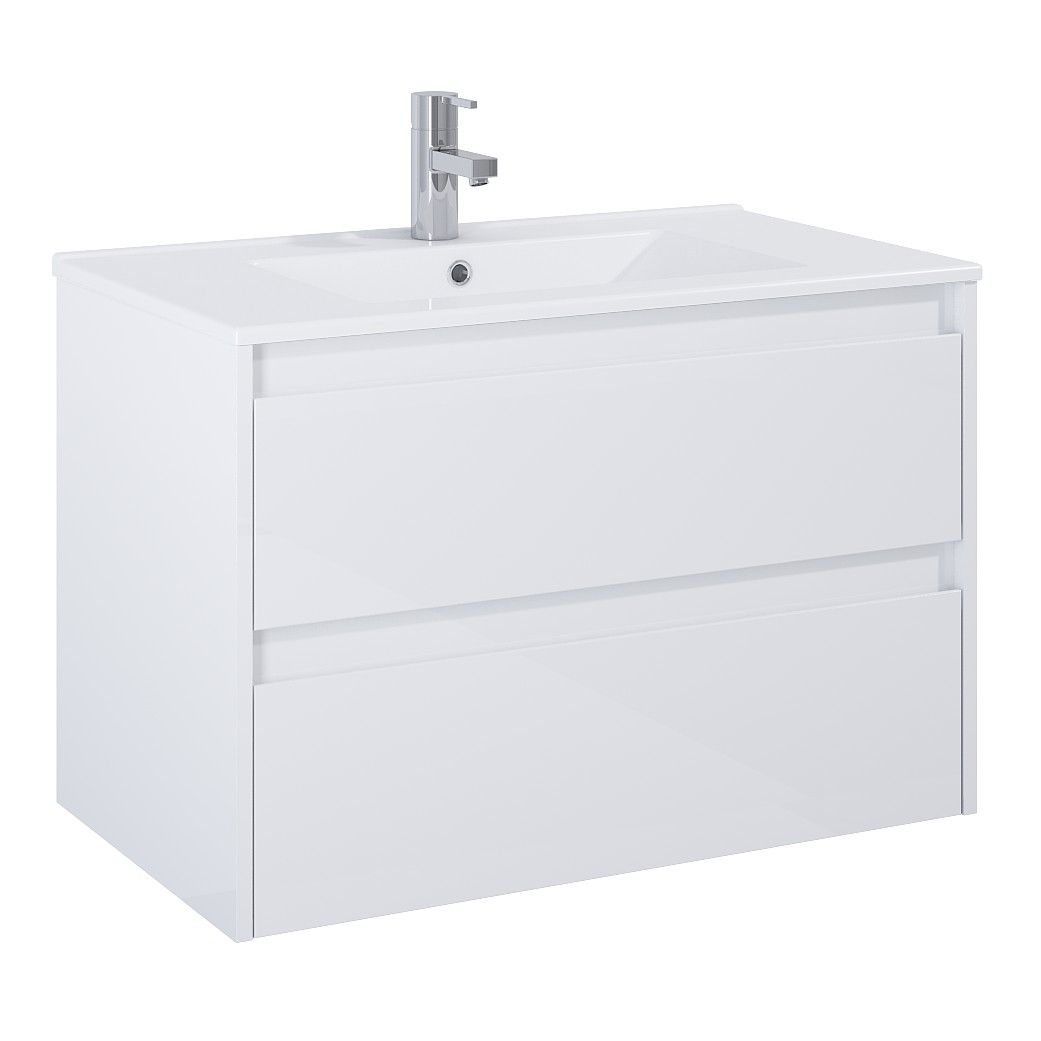 Chiuveta cu sertare alb unik Cube 80 cm A851199806