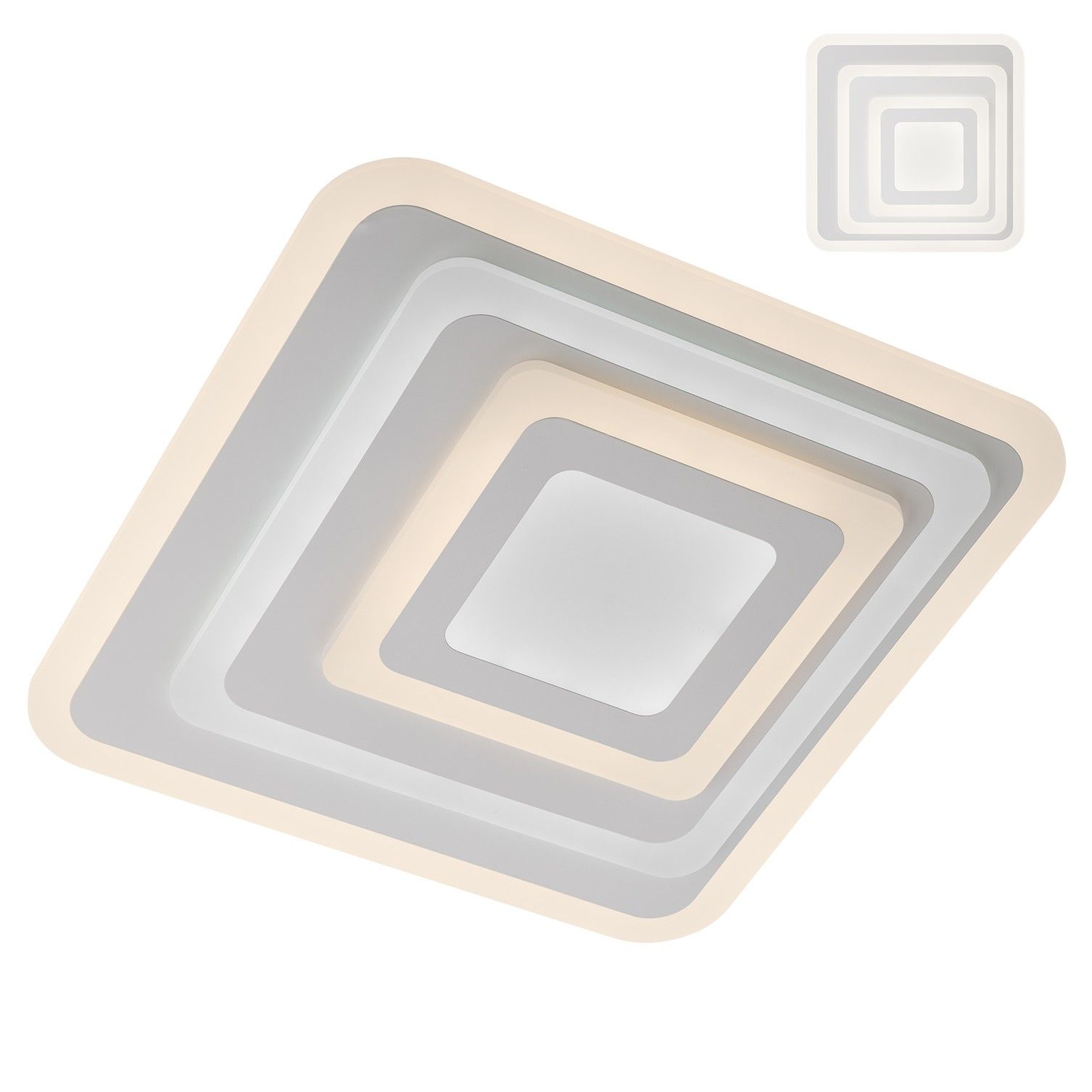 Plafoniera LED Stratos, 82W, lumina calda / rece, telecomanda, alb