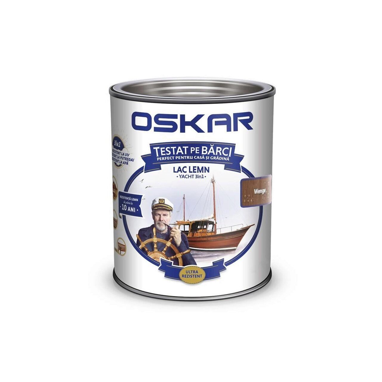 Lac pentru lemn Oskar Yacht, wenge, interior / exterior, 2.5 L