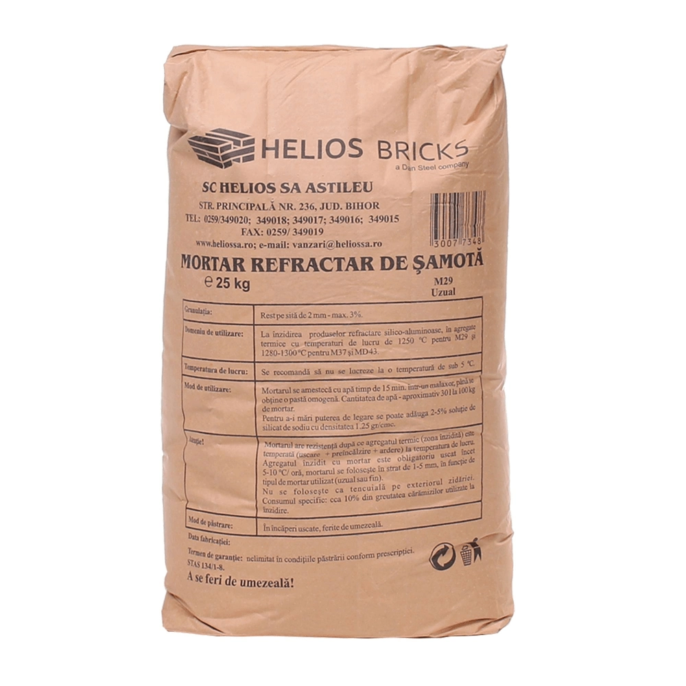 Mortar pentru zidarie, refractar de samota, Helios M29A-28 As, 25 kg