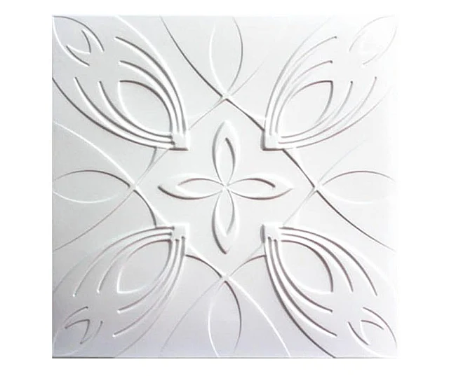 Placi decorative polistiren tavan C 2052 Alb