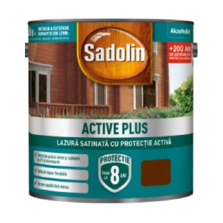 Sadolin Active Plus WB Lazura SATINATA-APA mahon 0.75l