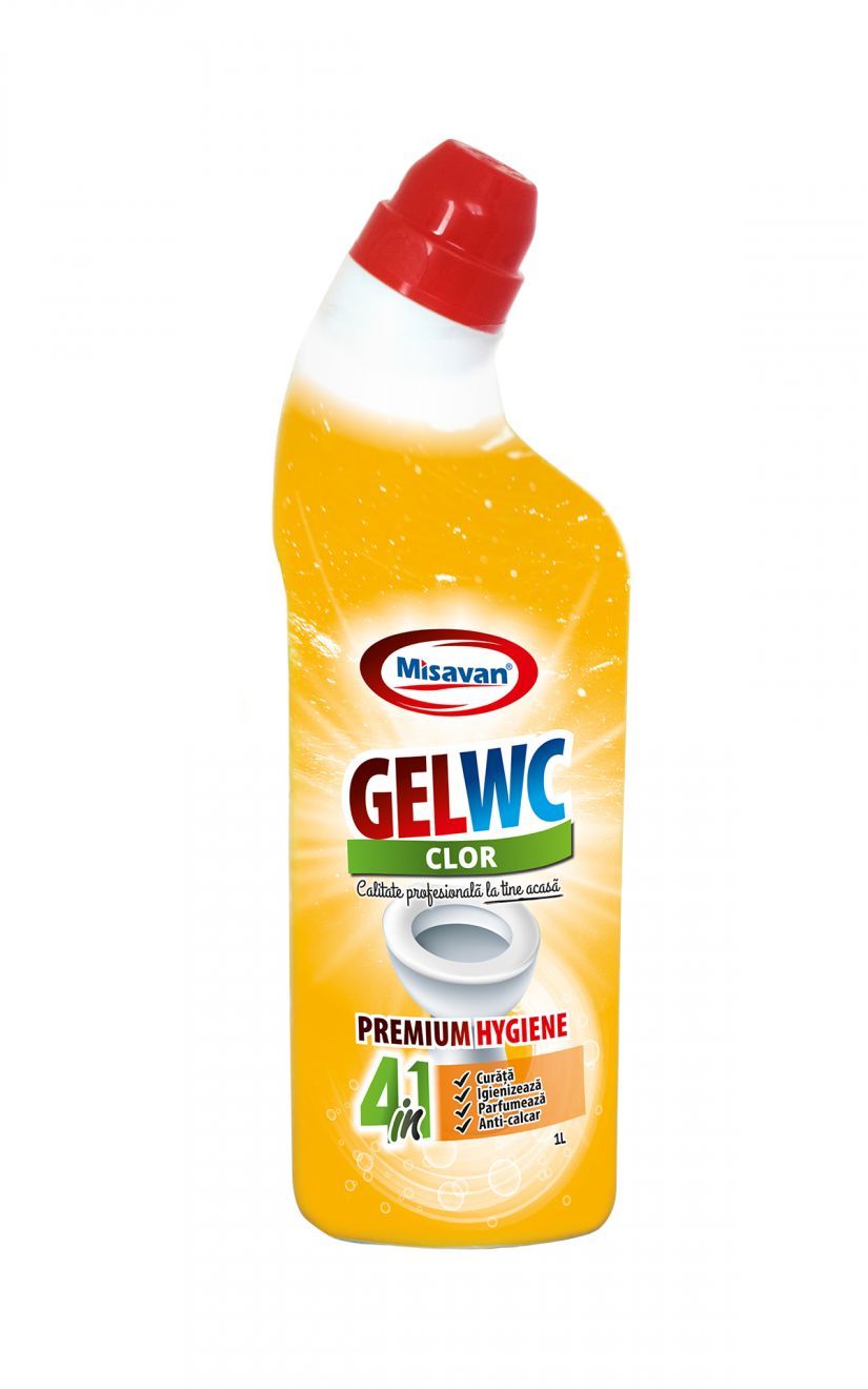 Solutie Curatare Toaleta Misavan Gel Wc Clor 4 in 1, 1L