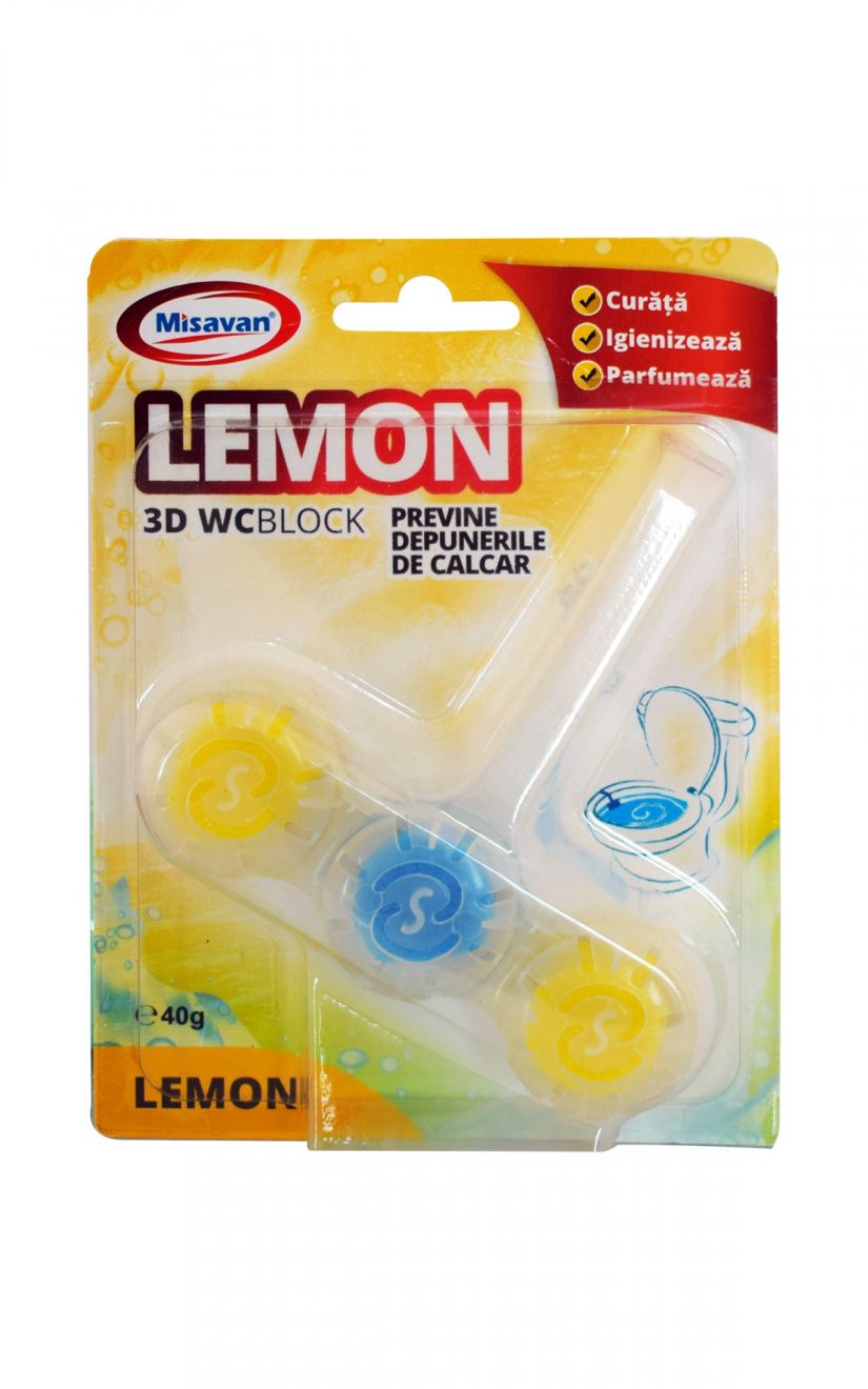 Odorizant toaleta Misavan Lemon 3D 40g - BonaLux
