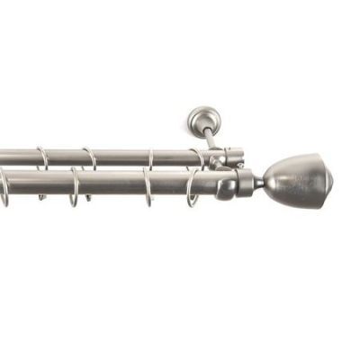 Galerii perdele, sine KIT galerie metalica dubla 160CM Inox 19/25mm