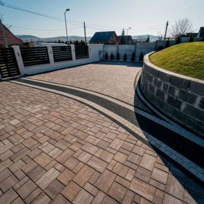 Pavele si borduri de beton RETTANGO Combi 6CM gri Brun