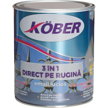Vopsea alchidica/email pentru metal Kober 3 in 1, interior / brun, L