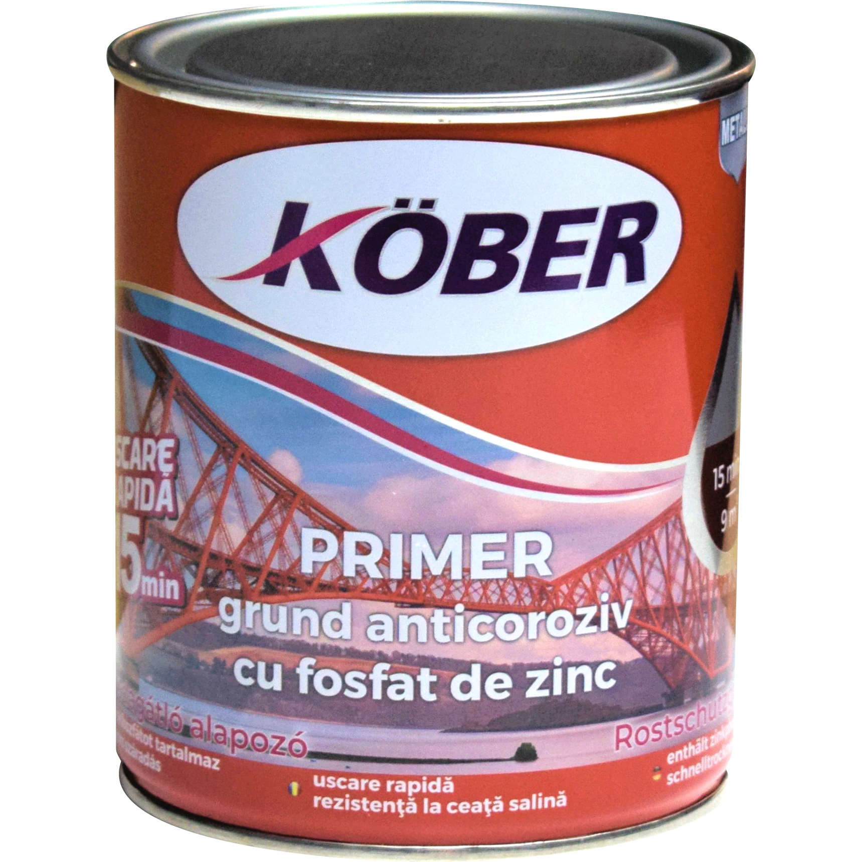 Grund pentru metal, cu zinc, Kober Primer, interior / exterior, gri,