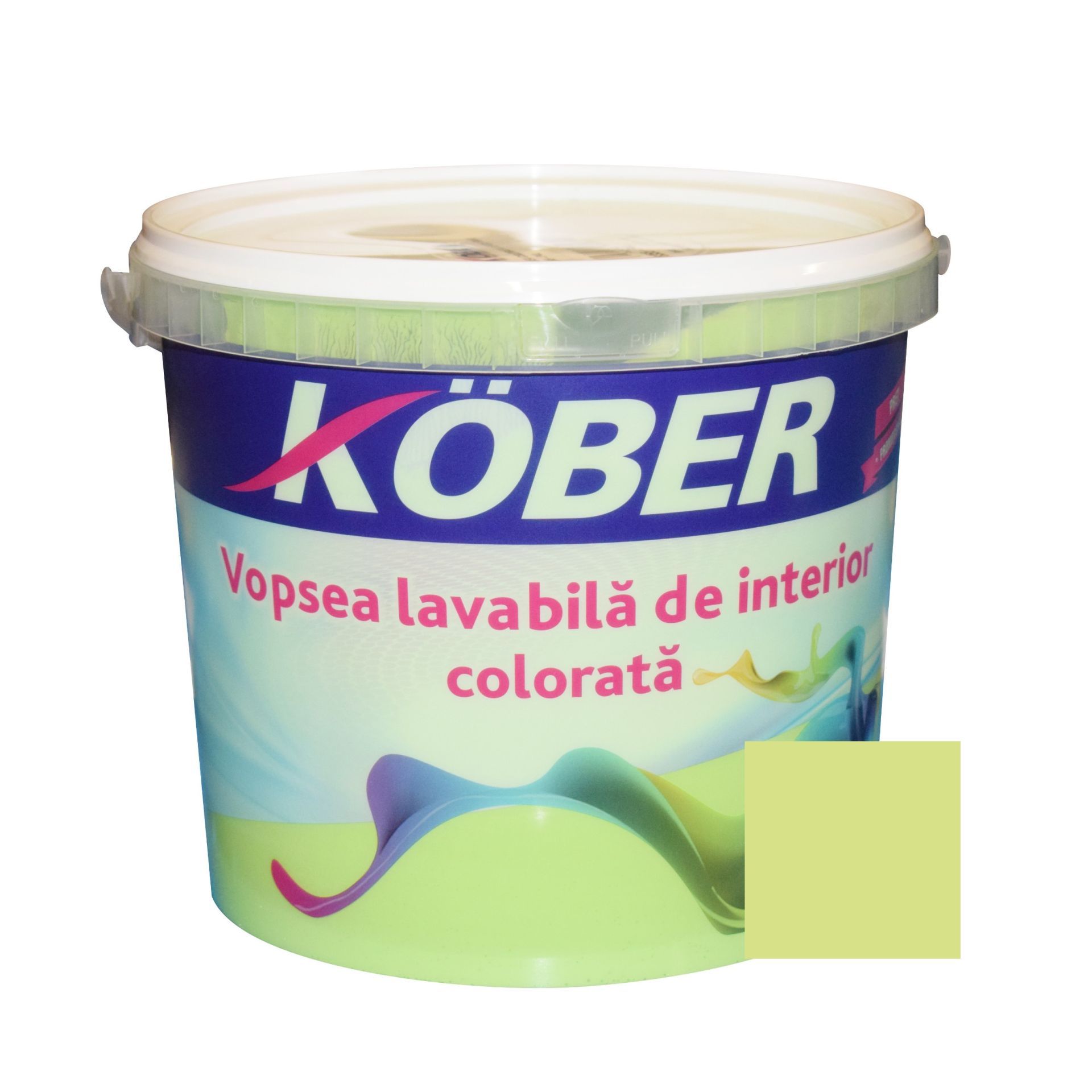 Vopsea lavabila interior, colorata, Kober, verde mar V8355 8.5l